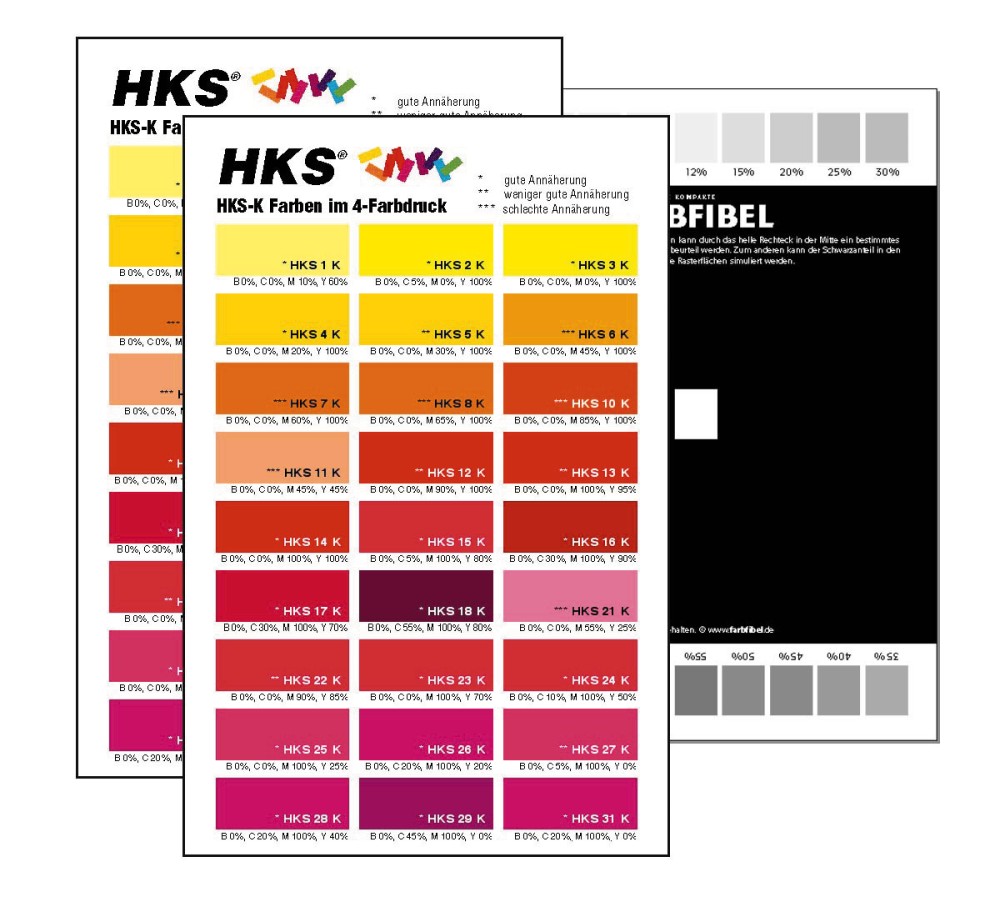 Farbatlas m. den Druckfarben der Euroskala & HKS Farben